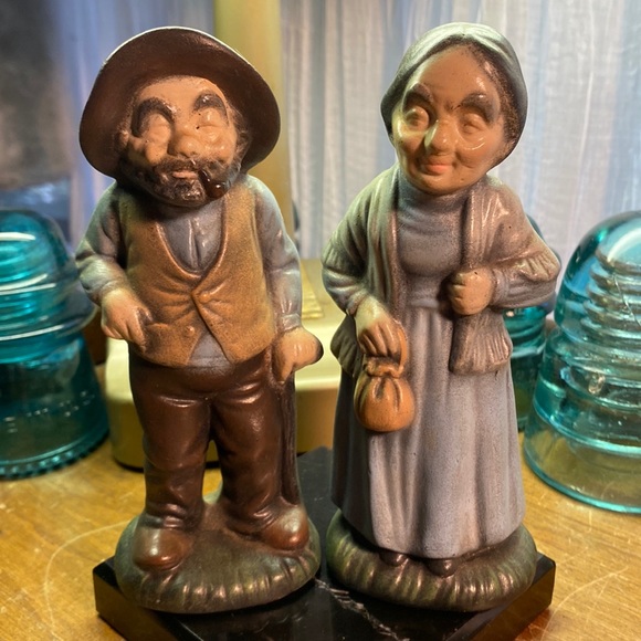 Art | Grandpa Grandma Statue Old Couple Figurine Husband Wife Folk Art ...